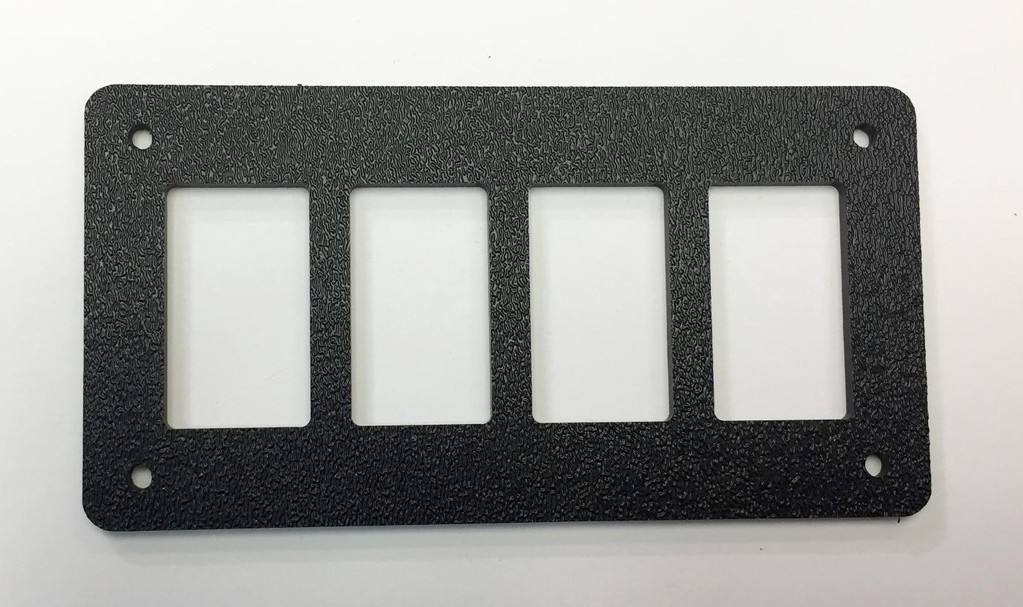 BLACK ABS PLASTIC UNIVERSAL ROCKER SWITCH PANELS (4 SPOT)