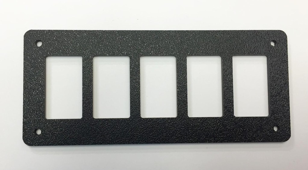 BLACK ABS PLASTIC UNIVERSAL ROCKER SWITCH PANELS (5 SPOT)