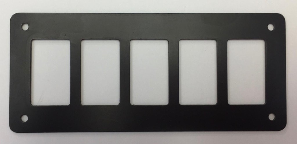 BLACK ANODIZED ALUMIUM UNIVERSAL ROCKER SWITCH PANELS (5 SPOT)